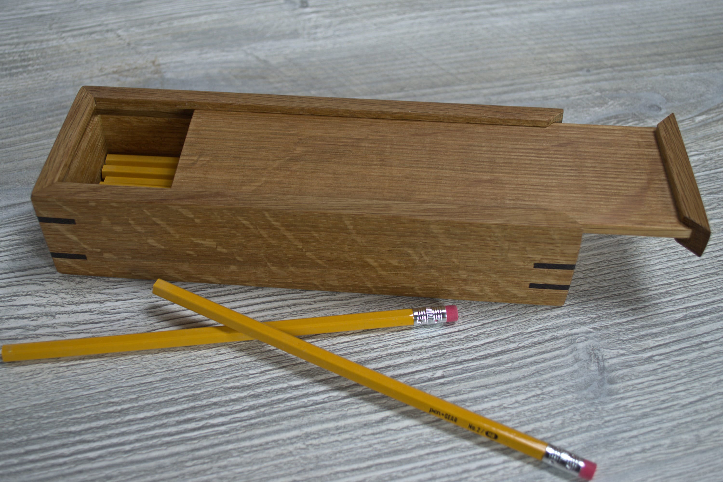 White Oak Pencil Box, Sliding Lid - Etsy
