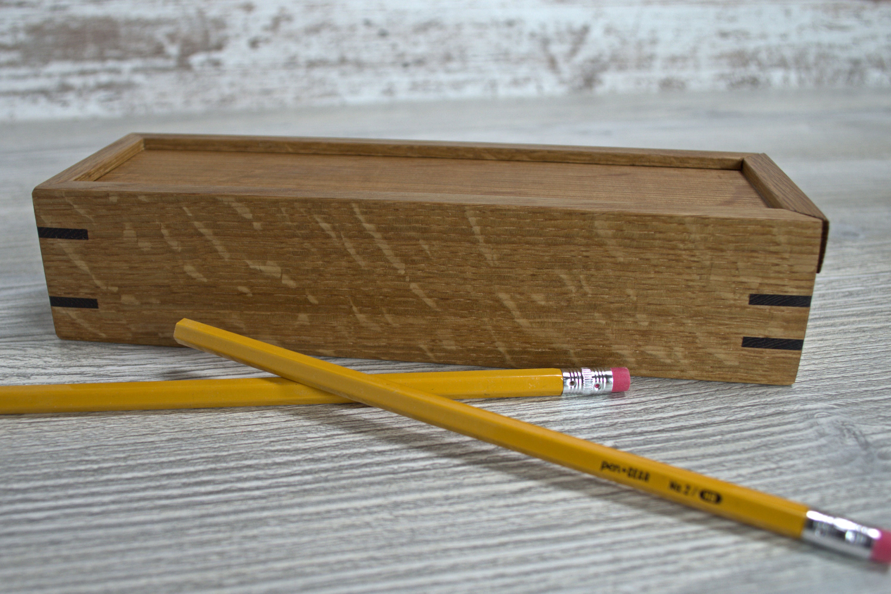 White Oak Pencil Box, Sliding Lid - Etsy