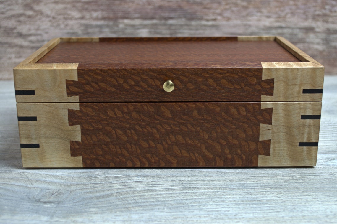 Leopard Wood and Curly Maple Keepsake Box - Etsy