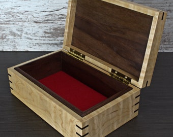 Handcrafted Keepsake/memory/jewelry/heirloom Box-walnut and Curly Maple ...