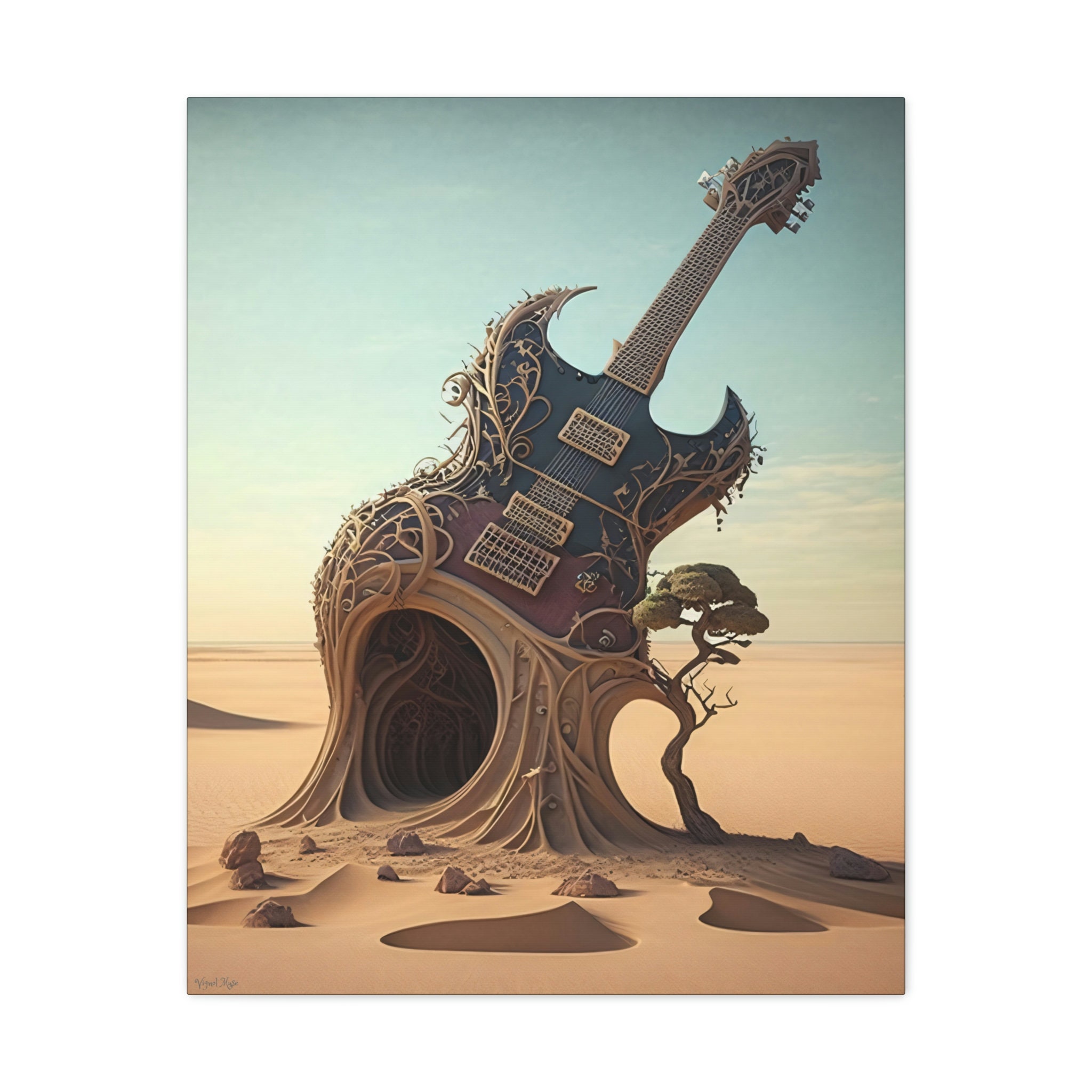 Surrealism Electric Guitar Modern Art Canvas Gallery Wrap - Etsy