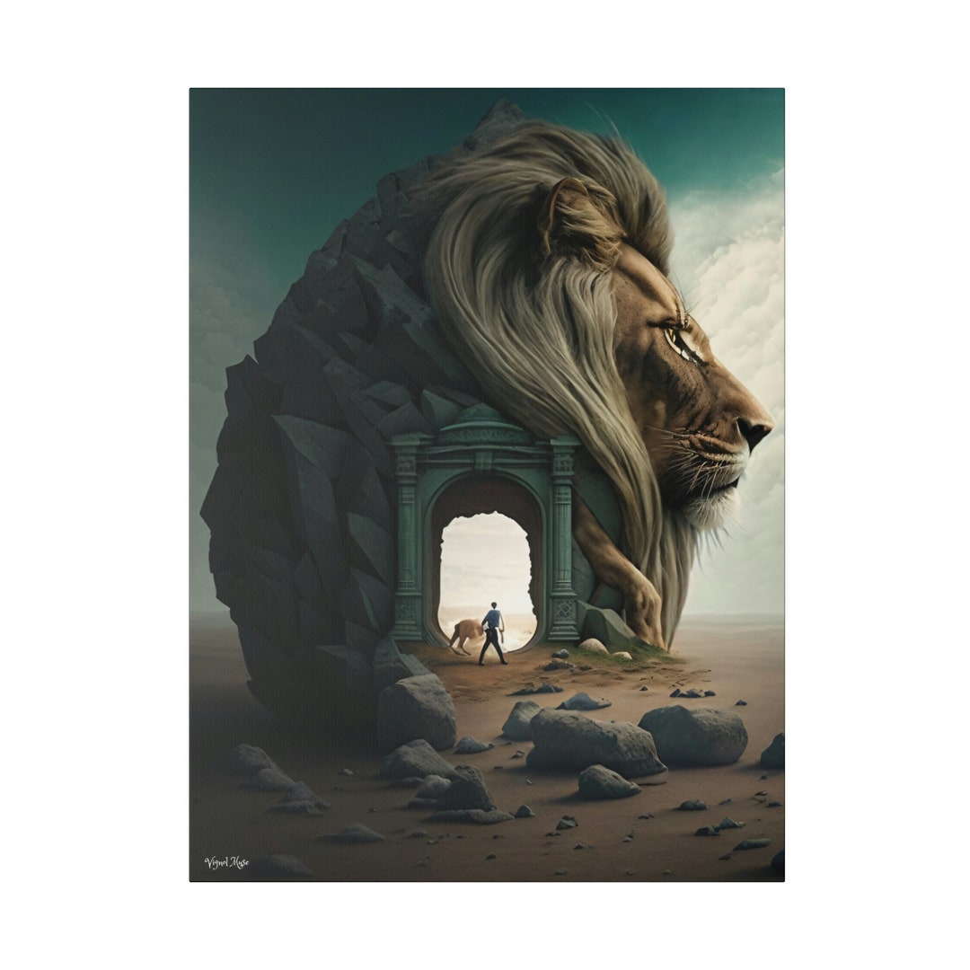 Ready to Hang Canvas Surrealism Art courage - Etsy