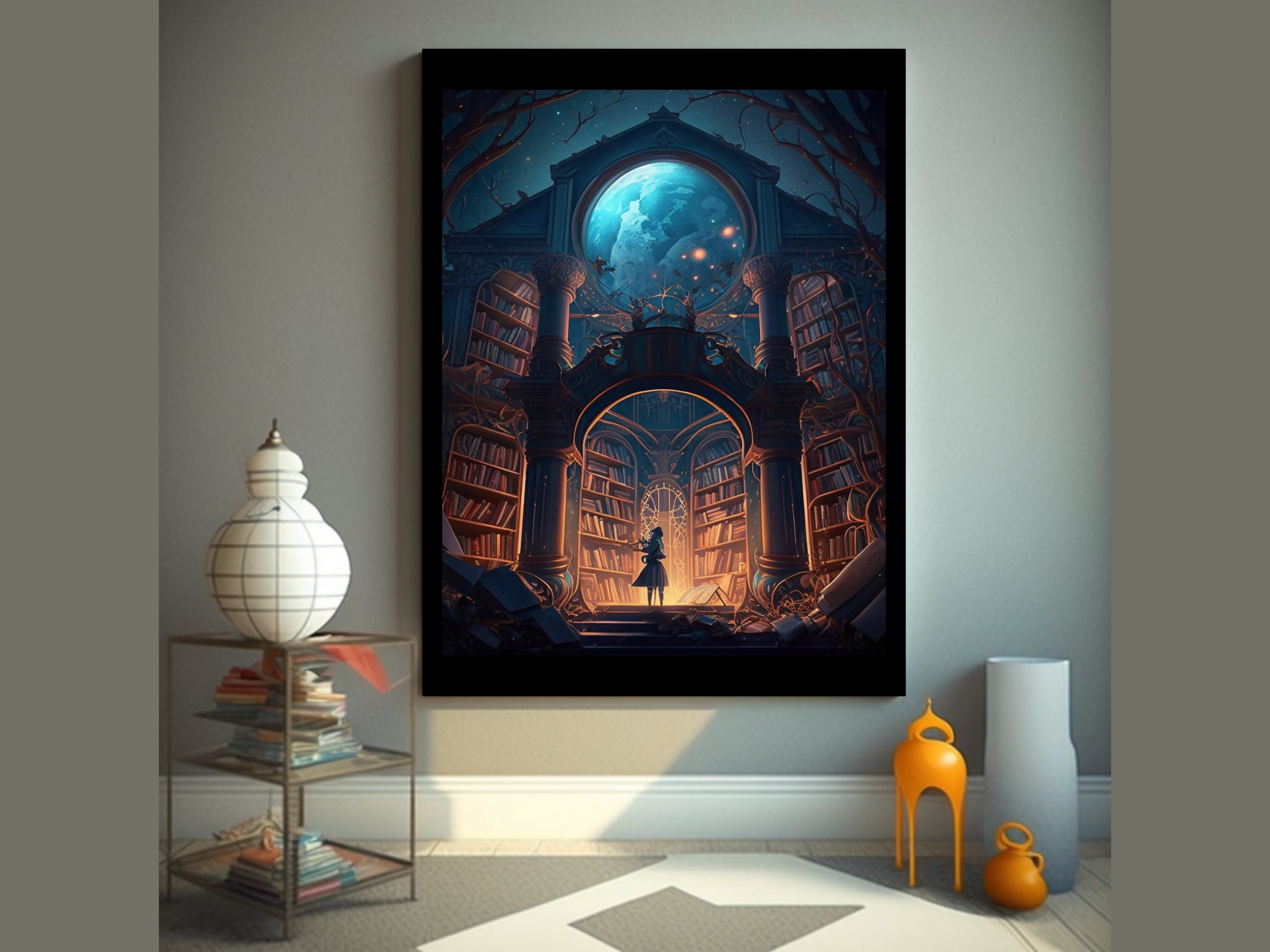Surrealism Art the Great Library of Ruina Canvas - Etsy