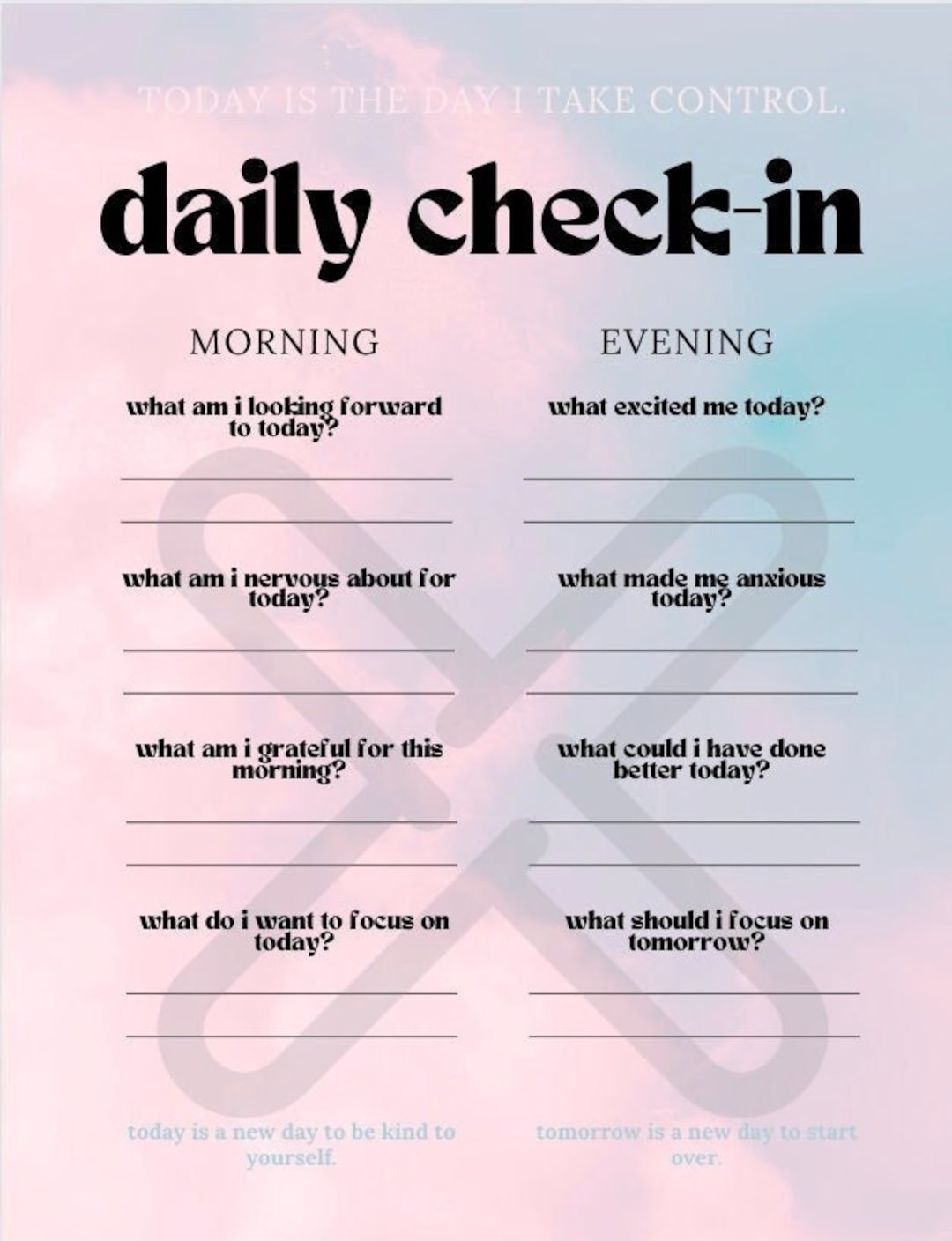 Daily Self Check In - Etsy