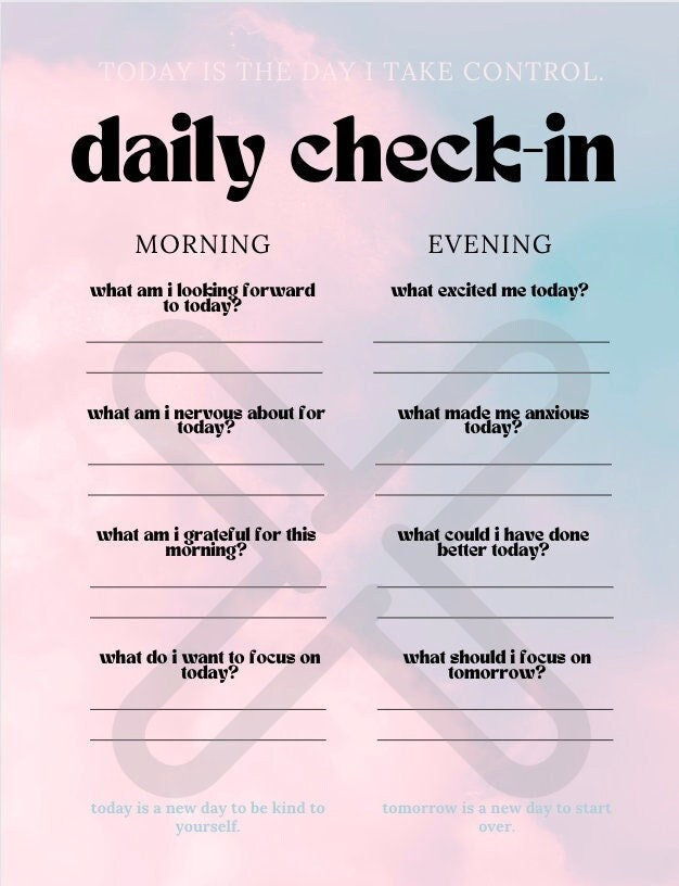 Daily Self Check In - Etsy