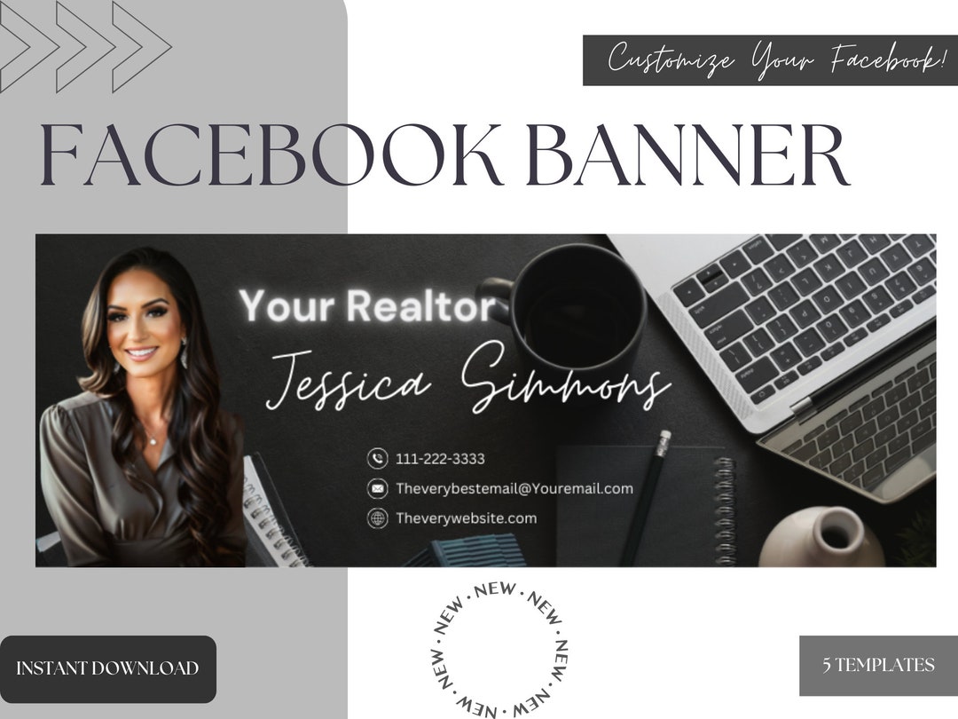 Luxury Real Estate Facebook Cover | Modern Real Estate Template | Black ...
