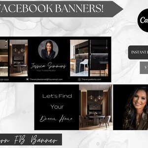 Luxury Real Estate Facebook Cover | Modern Real Estate Template | Black ...