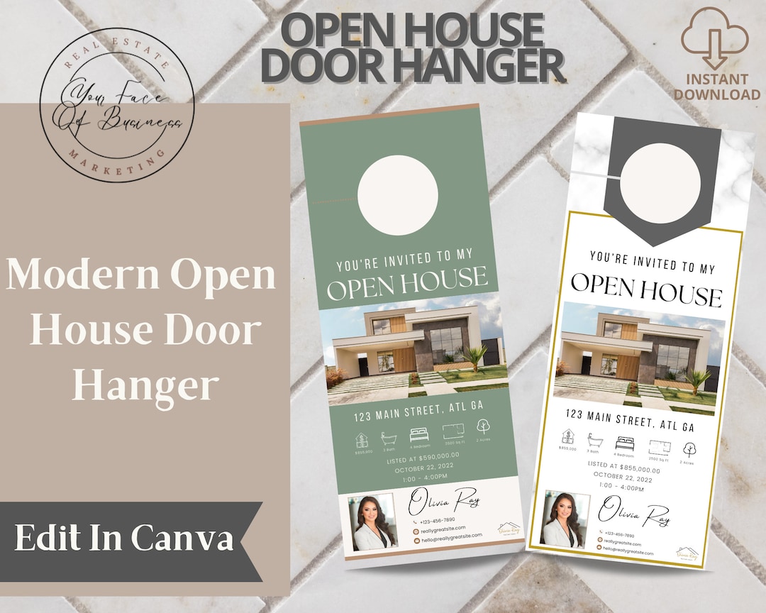 Open House Door Hanger | Open House | Real Estate Marketing | Real ...