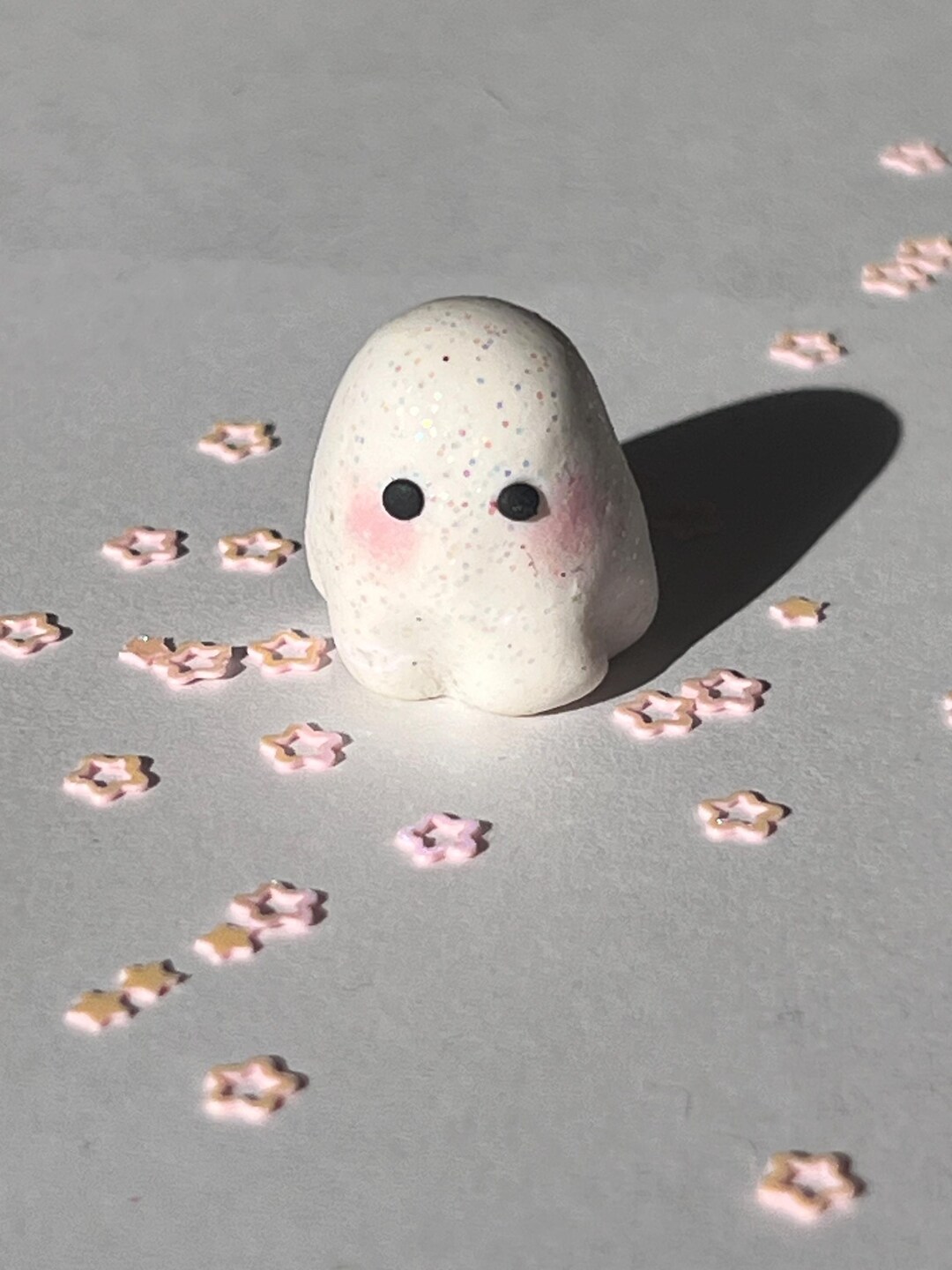 Sparkle Ghost Desk Friend, Cute Polymer Clay Desk Friend, Desk Buddy - Etsy