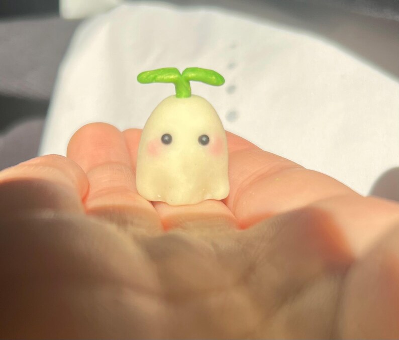 Sprout Ghost Desk Friend, Cute Polymer Clay Desk Friend, Desk Buddy ...