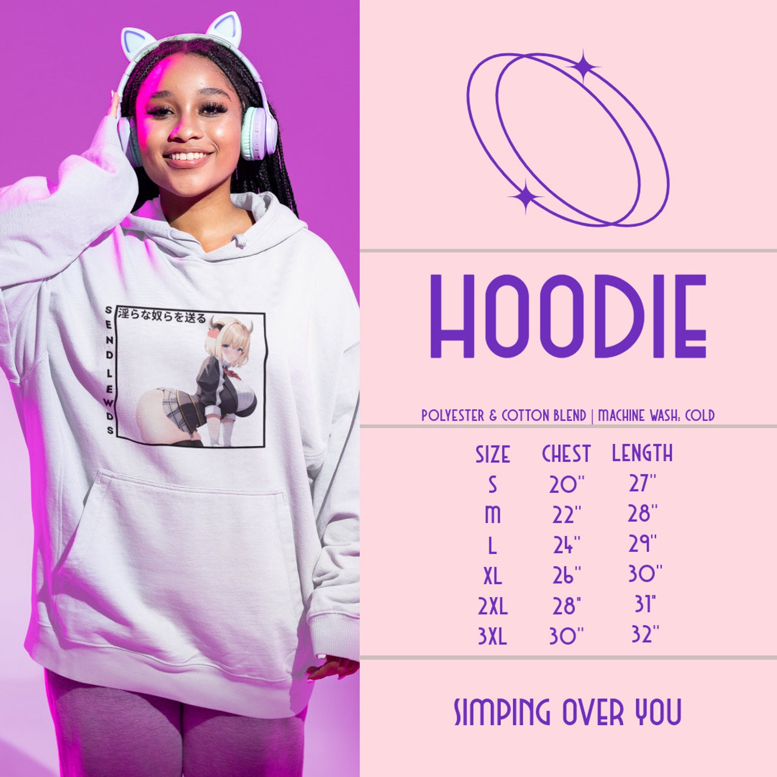 Lewd Hucow Anime Girl Printed Hoodies Men Women Fashion Tops Hoodie ...