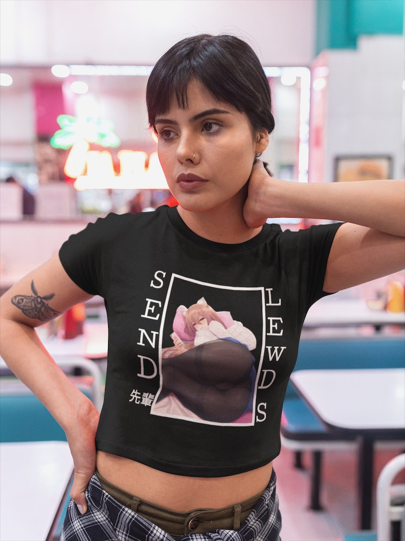 Lewd Anime Cat Girl Crop Top Anime Apparel Lewd Gamer Etsy