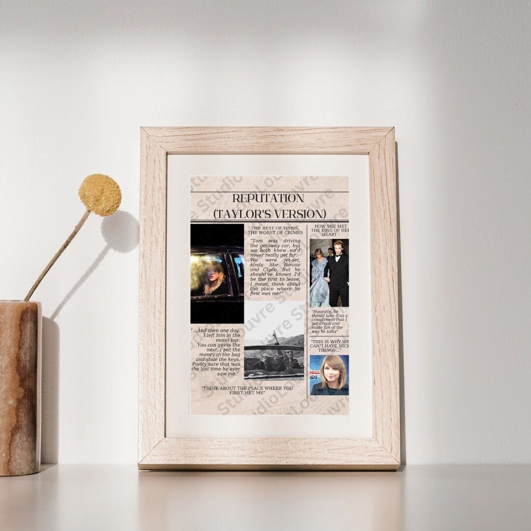 Taylor Swift Reputation Poster, Newspaper Poster, Digital Poster Wall ...