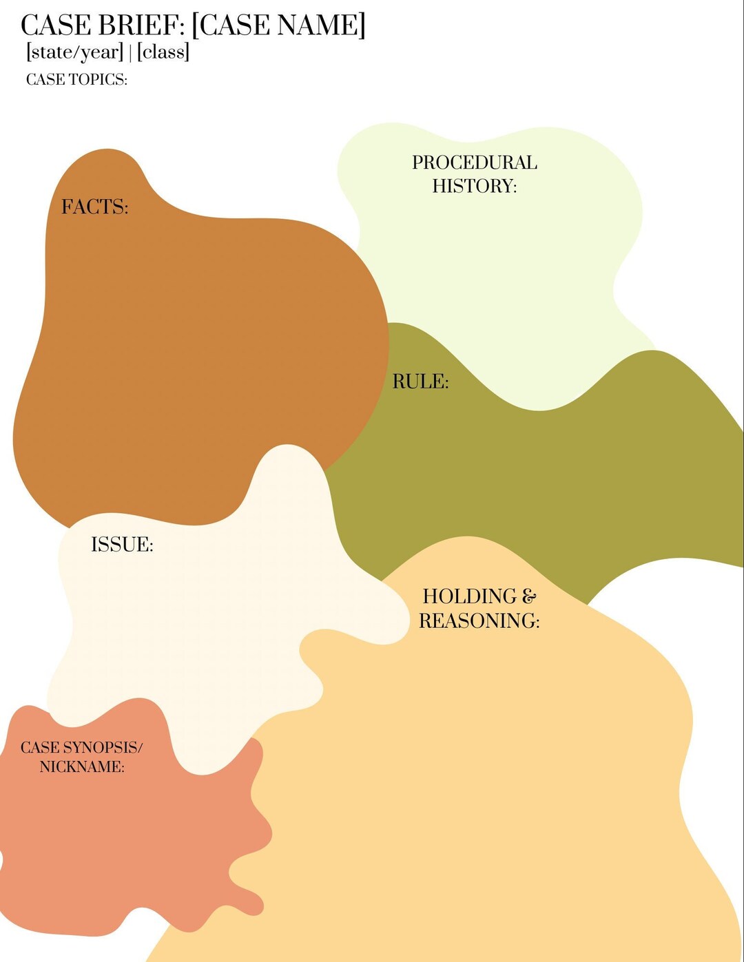 Case Brief Outline— Standard Form - Etsy