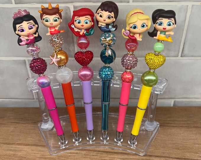 Little Mermaid Doorable Pen, Doorable Beaded Pen, Autograph Pen, Beaded ...