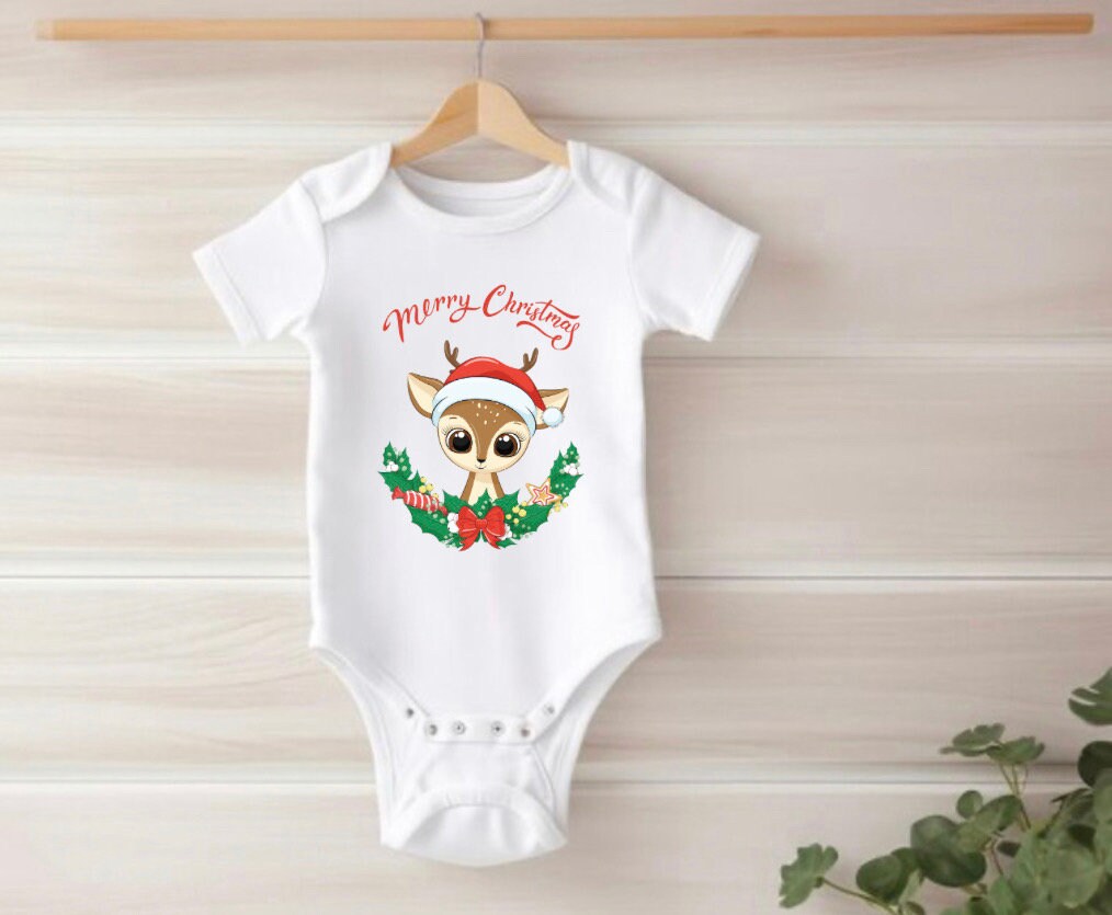 Reindeer Christmas Baby Outfit Rudolf Christmas Baby Onesie - Etsy