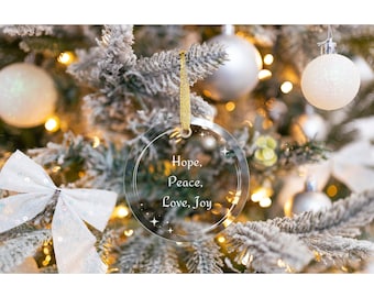 Advent Christmas Ornament hope, Love, Joy, Peace - Etsy