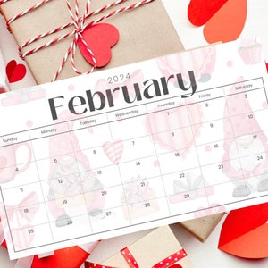 Editable February 2024 Calendar, February Calendar, Printable, Pdf ...