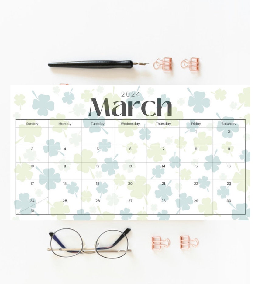 Calendrier de mars 2024, Calendrier de mars, Imprimable, Pdf ...