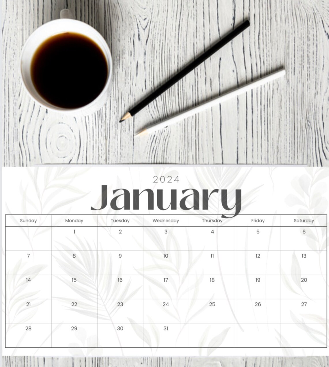 Editable January 2024 Calendar Digital Download Editable and Pdf ...