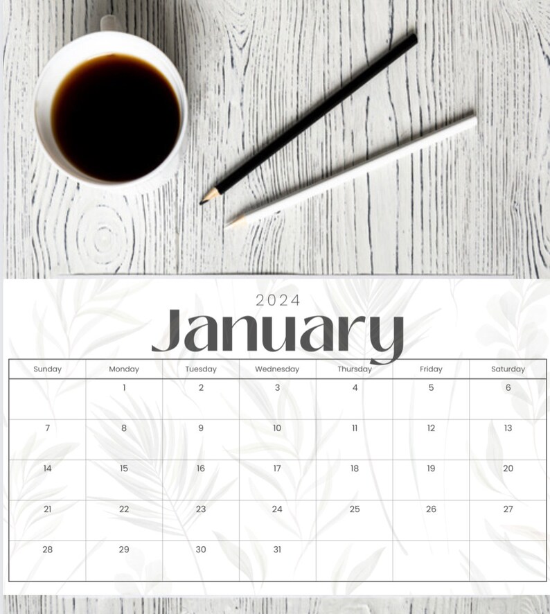 Editable January 2024 Calendar Digital Download Editable and Pdf ...