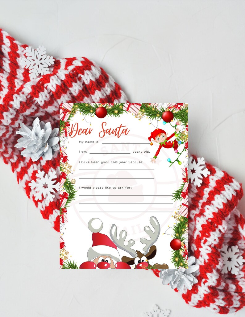 Letter to Santa PRINTABLE / Kids Letter to Santa / Santa Letter ...