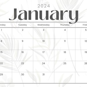 Editable January 2024 Calendar Digital Download Editable and Pdf ...