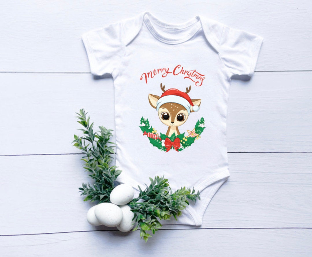 Reindeer Christmas Baby Outfit Rudolf Christmas Baby Onesie - Etsy