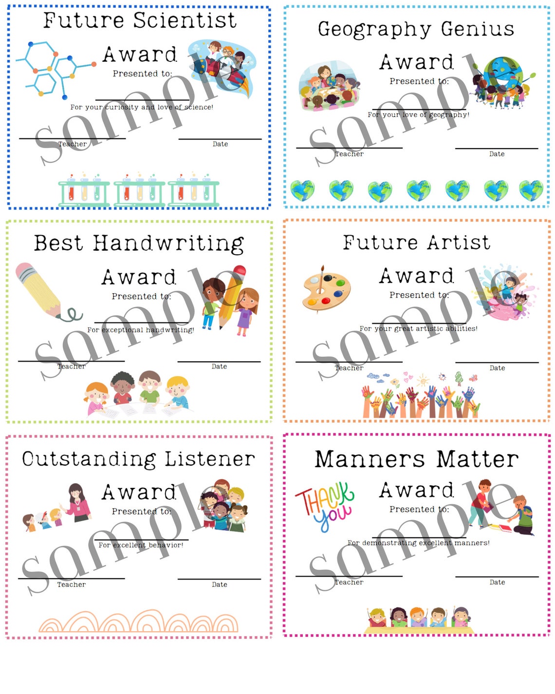 26 Class Award Certificates - Elementary - Etsy