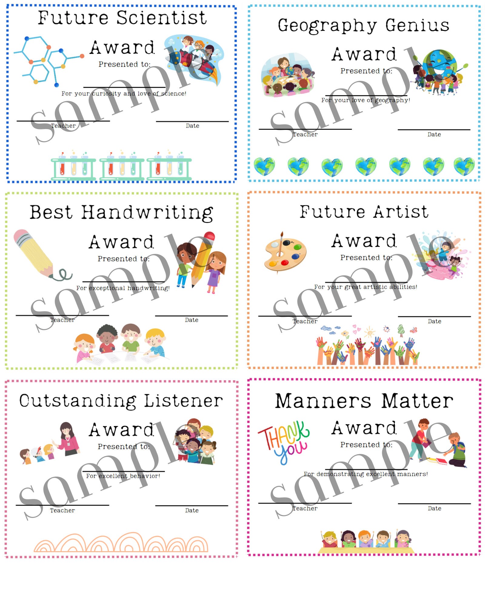 26 Class Award Certificates - Elementary - Etsy