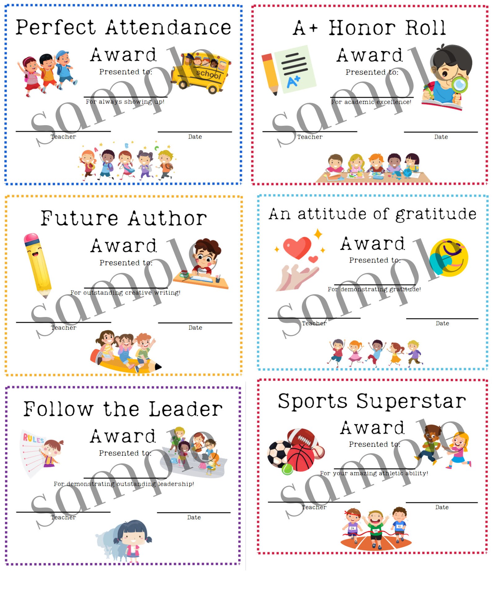 26 Class Award Certificates - Elementary - Etsy