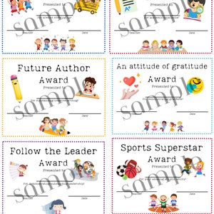 26 Class Award Certificates - Elementary - Etsy