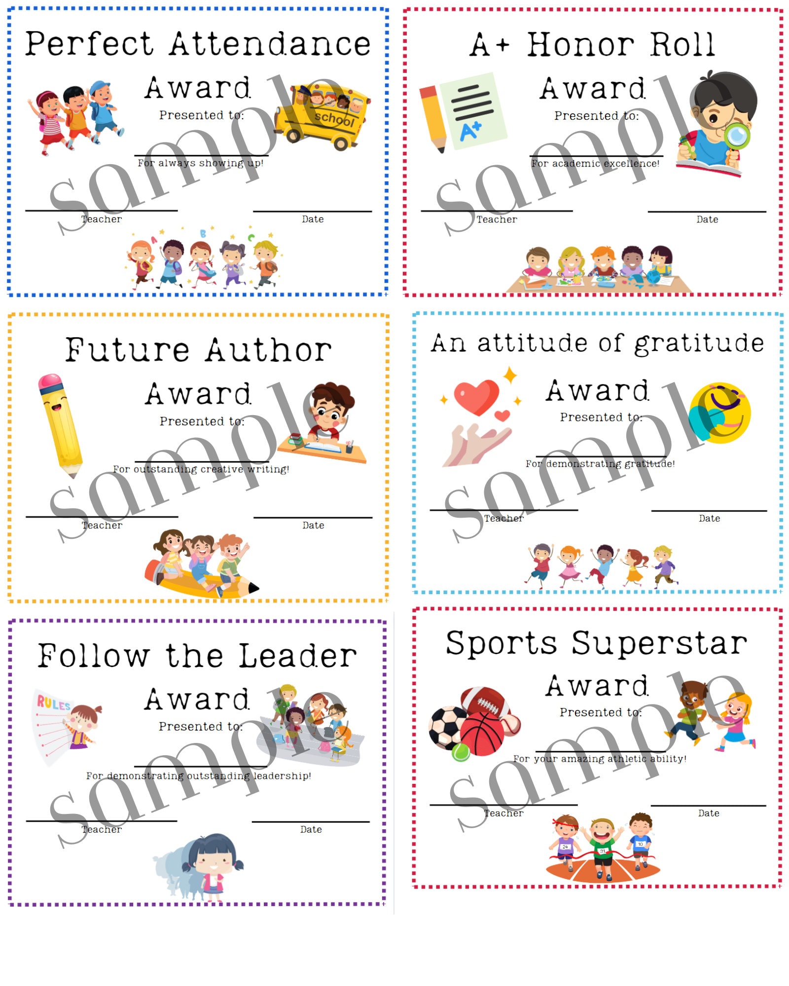 26 Class Award Certificates - Elementary - Etsy