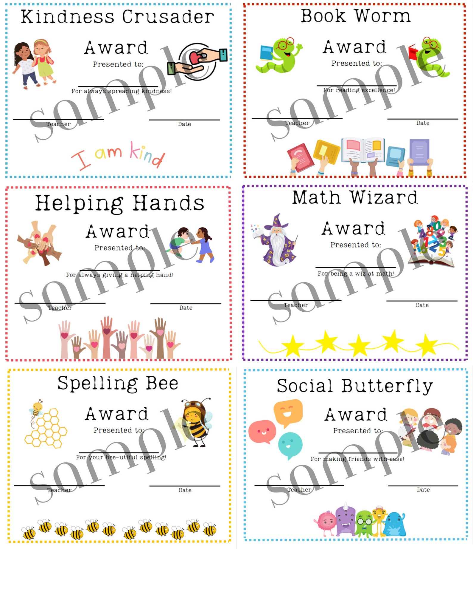 26 Class Award Certificates - Elementary - Etsy