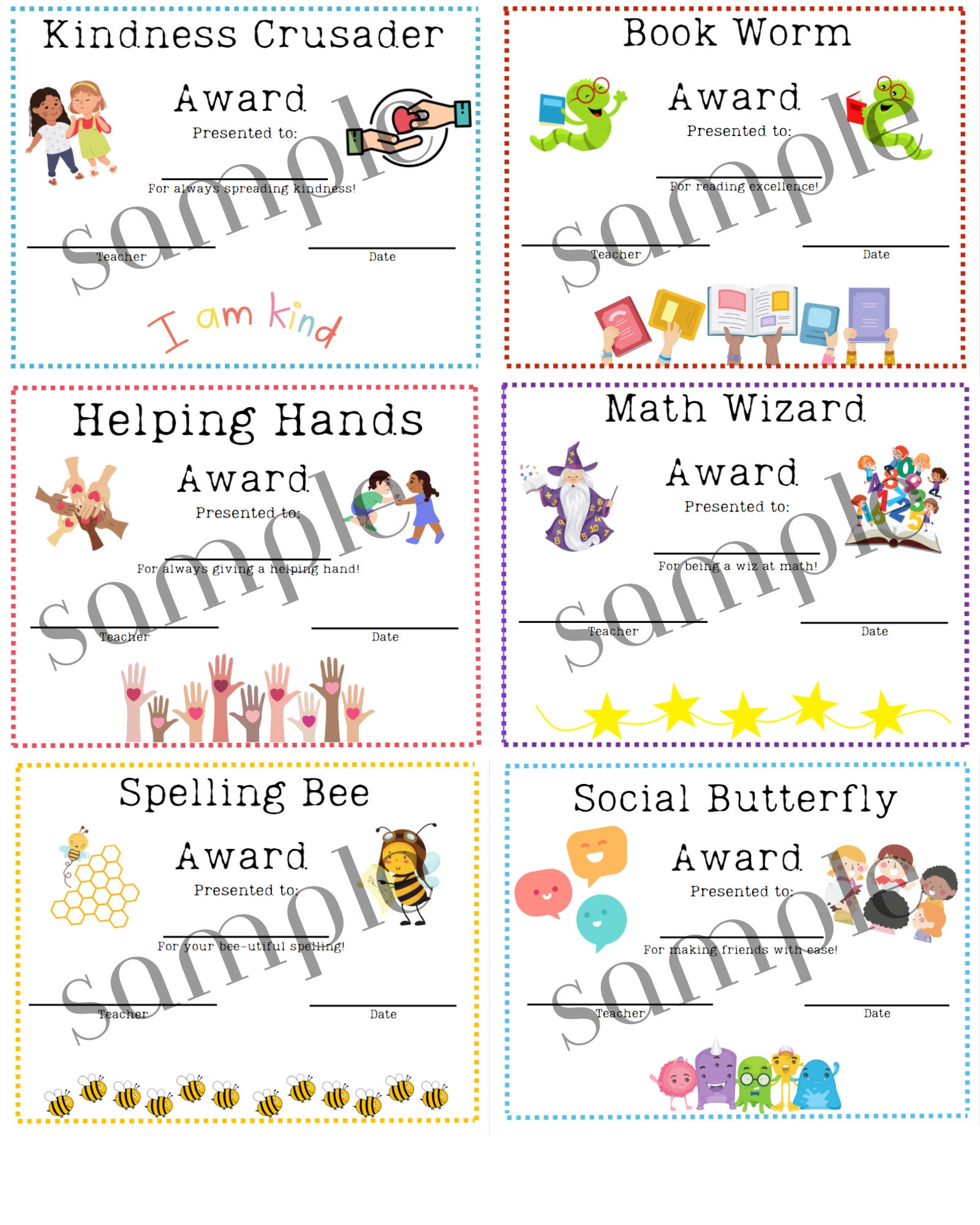 26 Class Award Certificates - Elementary - Etsy