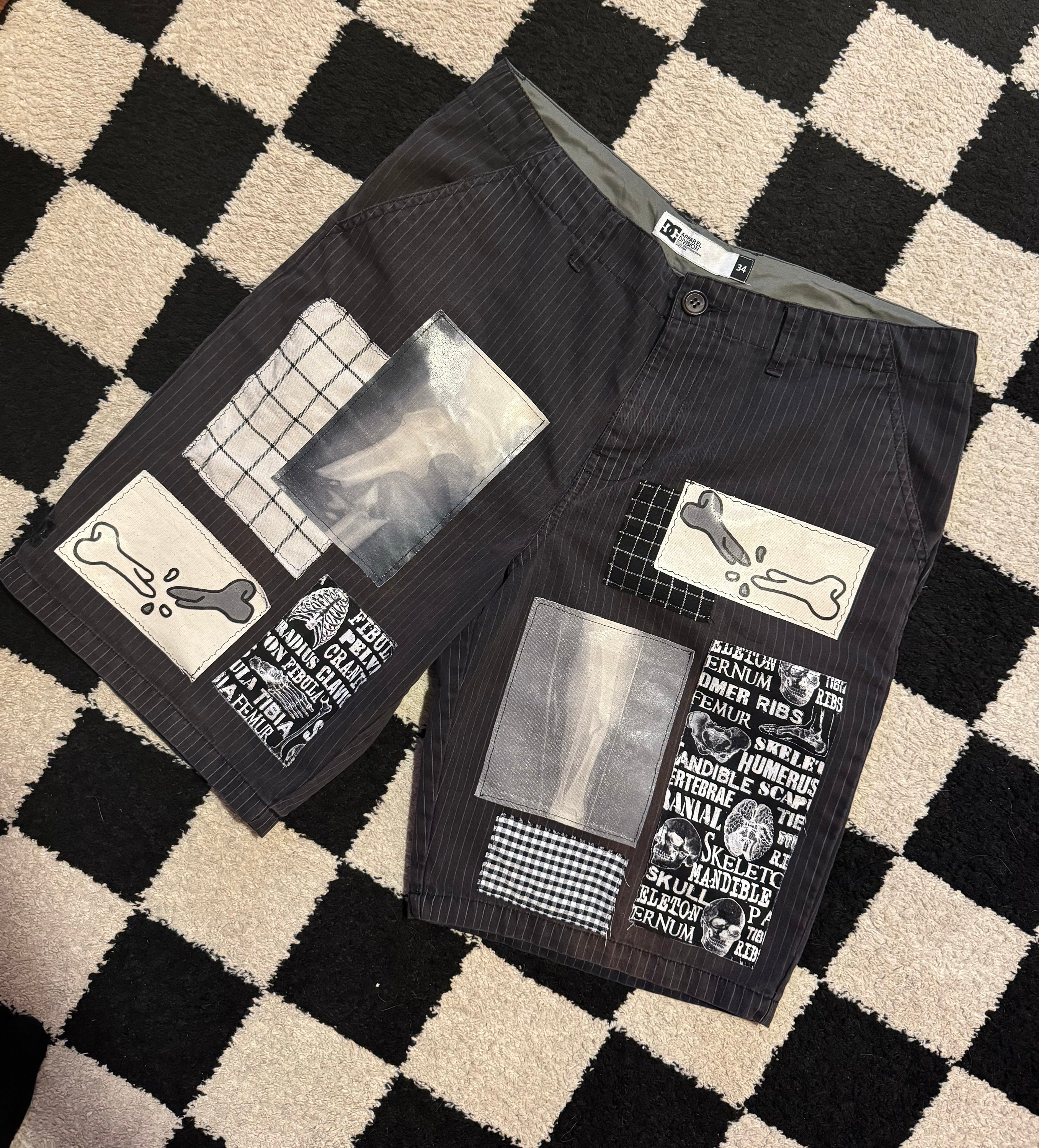 Upcycled/reworked ‘break a Leg!’ DC Shorts 34” - Etsy