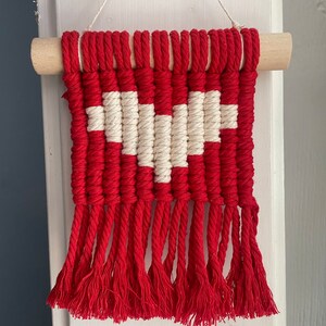 Mini Pixel Heart Macrame Wall Hanging - Etsy