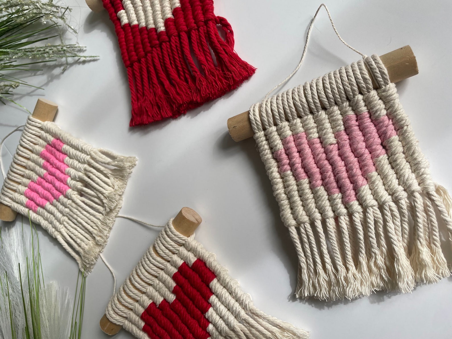 Mini Pixel Heart Macrame Wall Hanging - Etsy