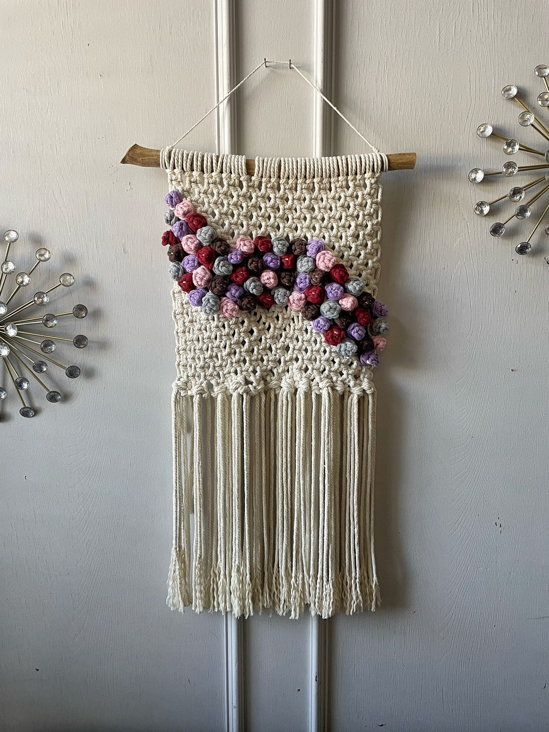 Rose Knot Multi Color Macrame Wall Hanging - Etsy