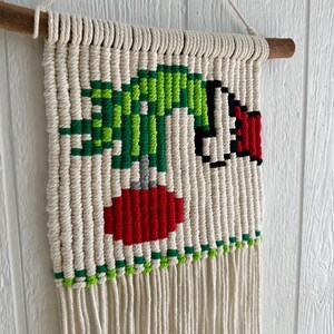 The Grinch Christmas Macrame Pixel Wall Hanging - Etsy