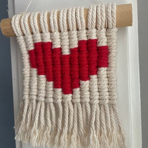 Mini Pixel Heart Macrame Wall Hanging - Etsy