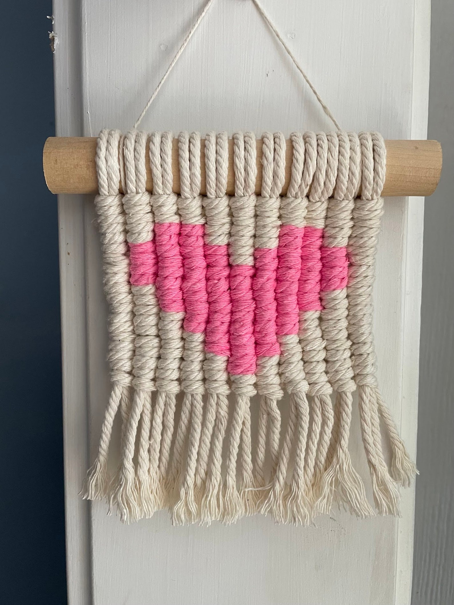 Mini Pixel Heart Macrame Wall Hanging - Etsy