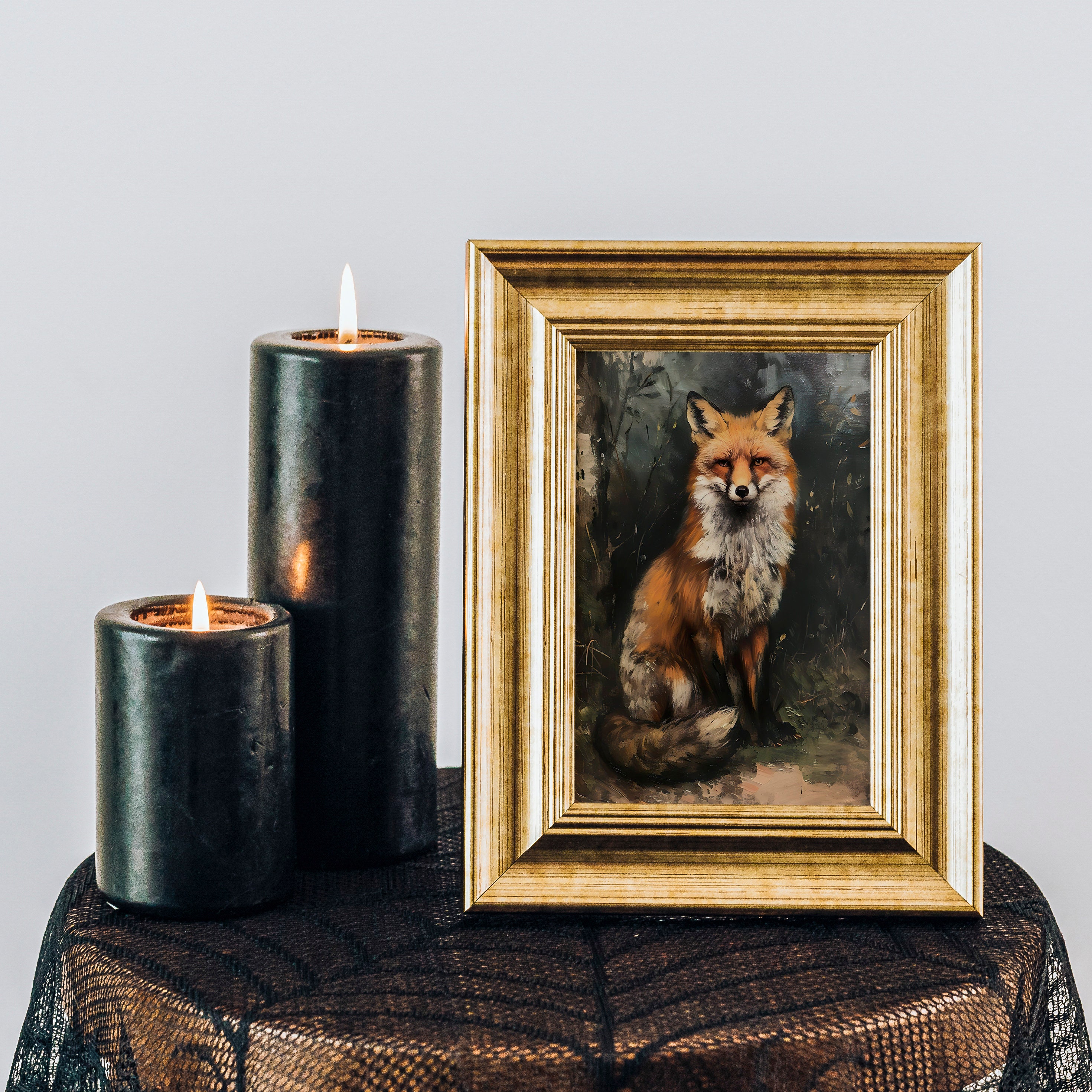 Antique Fox Painting, Vintage Animal Print, Fox Portrait, Animal Wall ...