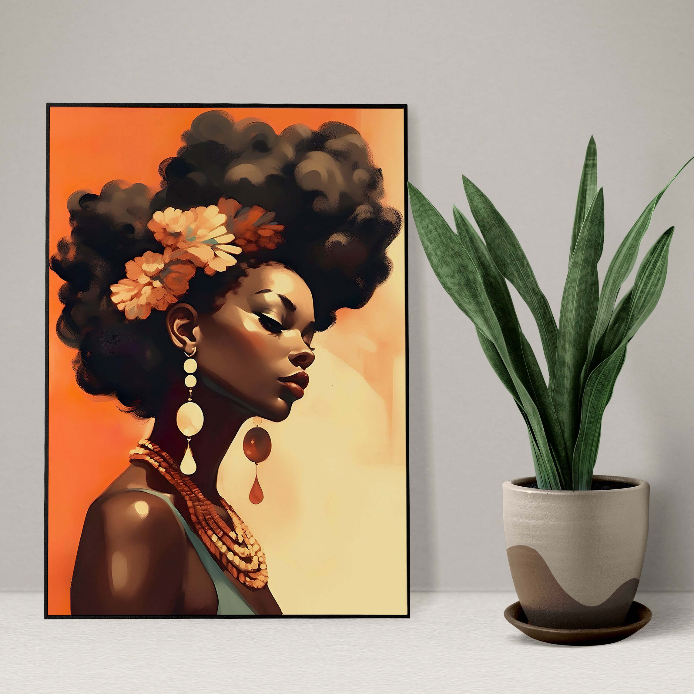 Black Woman Wall Art Vintage Black Woman Portrait African - Etsy