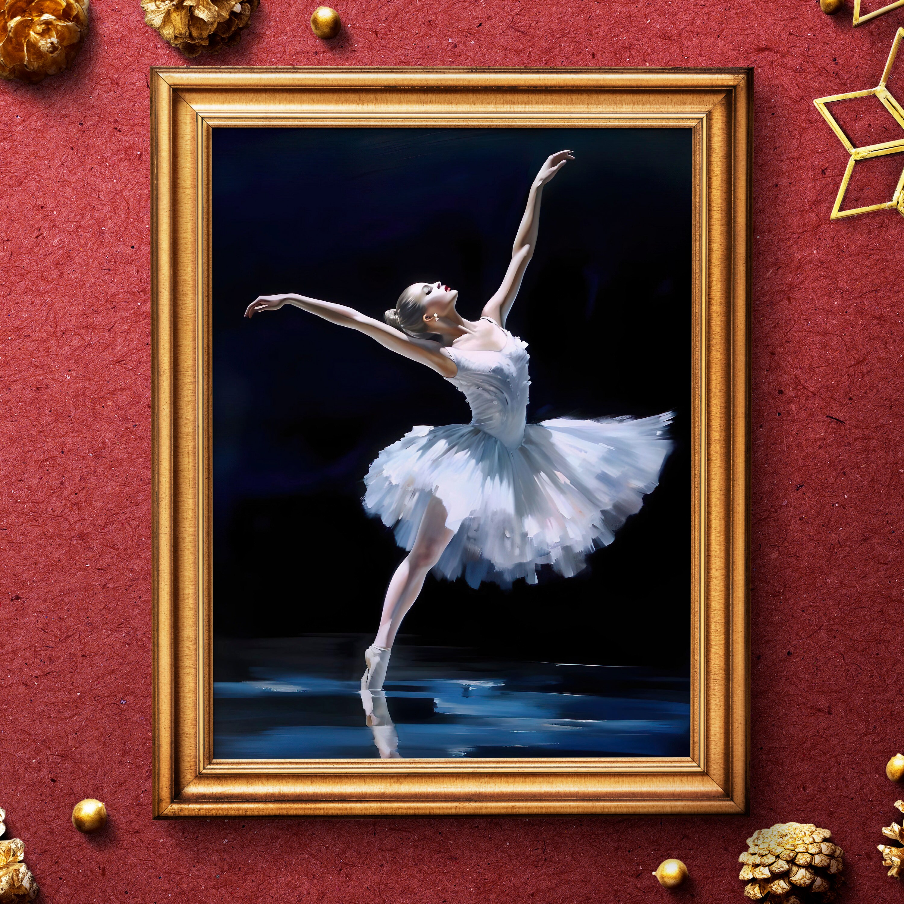 Antique Ballet Art Print, Ballerina Wall Art, Ballerina Oil Painting ...