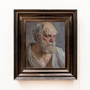 Vintage Socrates Painting, Greek Philosopher Portrait, Old Man Portrait ...