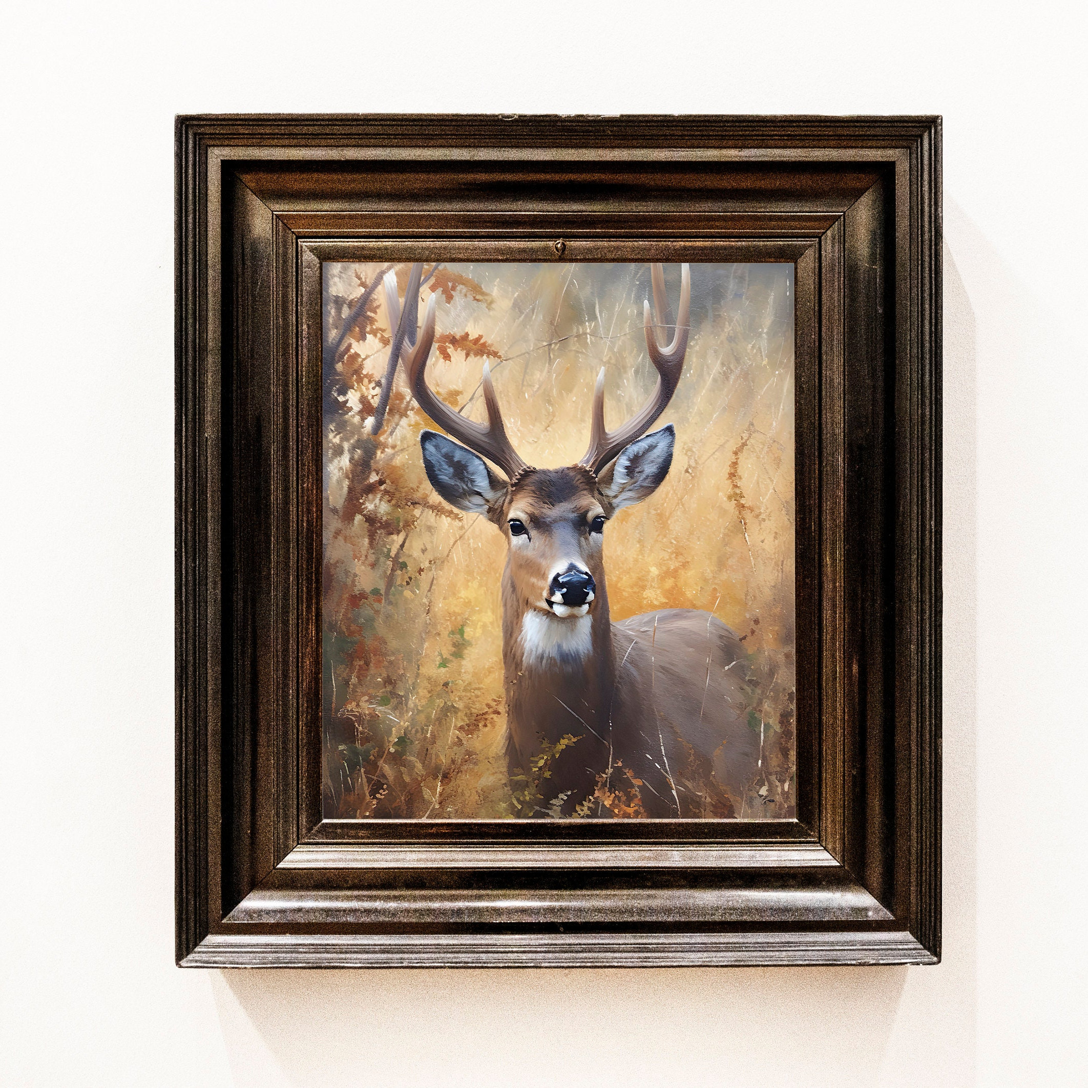 Whitetail Deer Painting, Wildlife Photography, Rustic Deer Painting ...