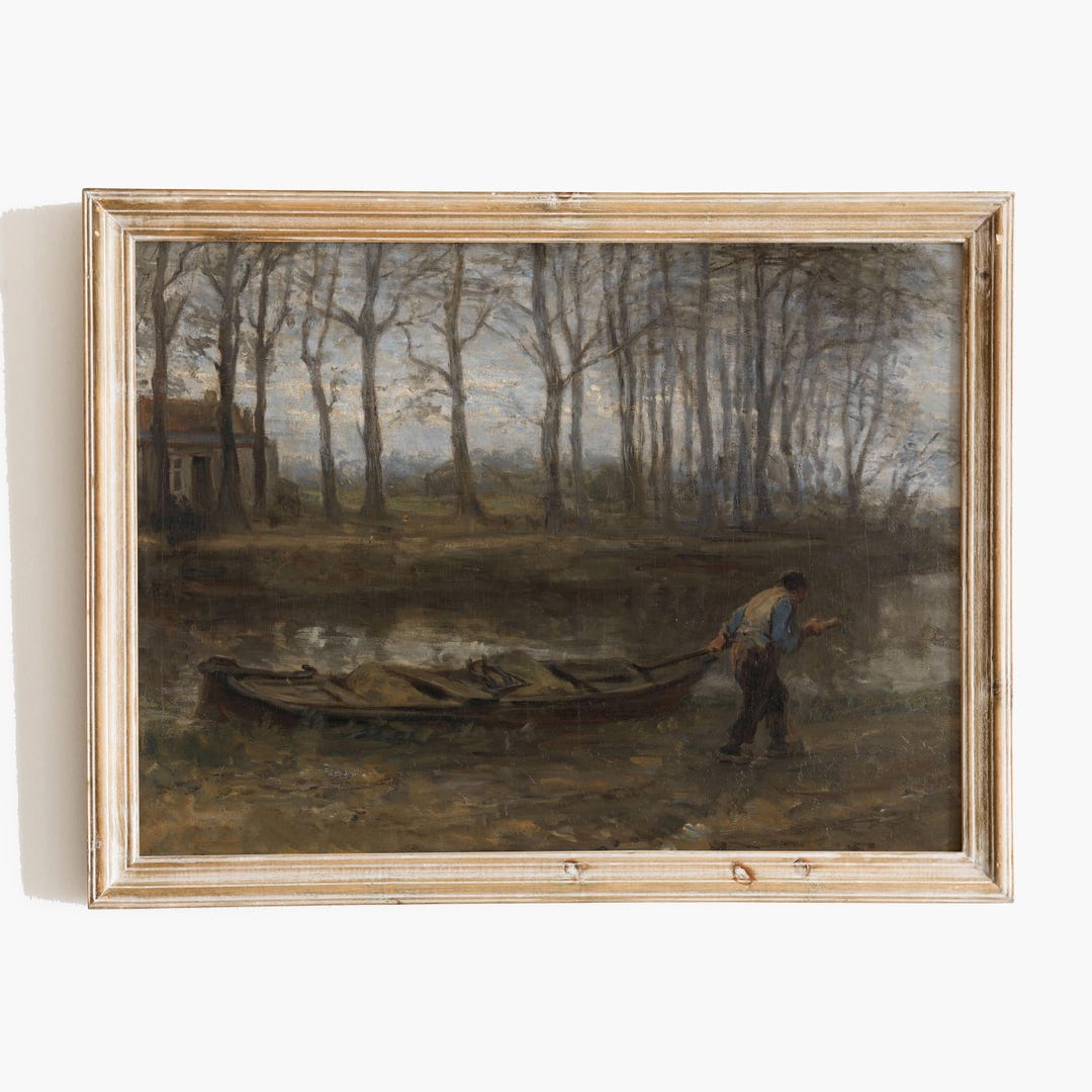 Vintage Fisherman Painting, the Sand Skipper Print, Vintage Wall Art ...