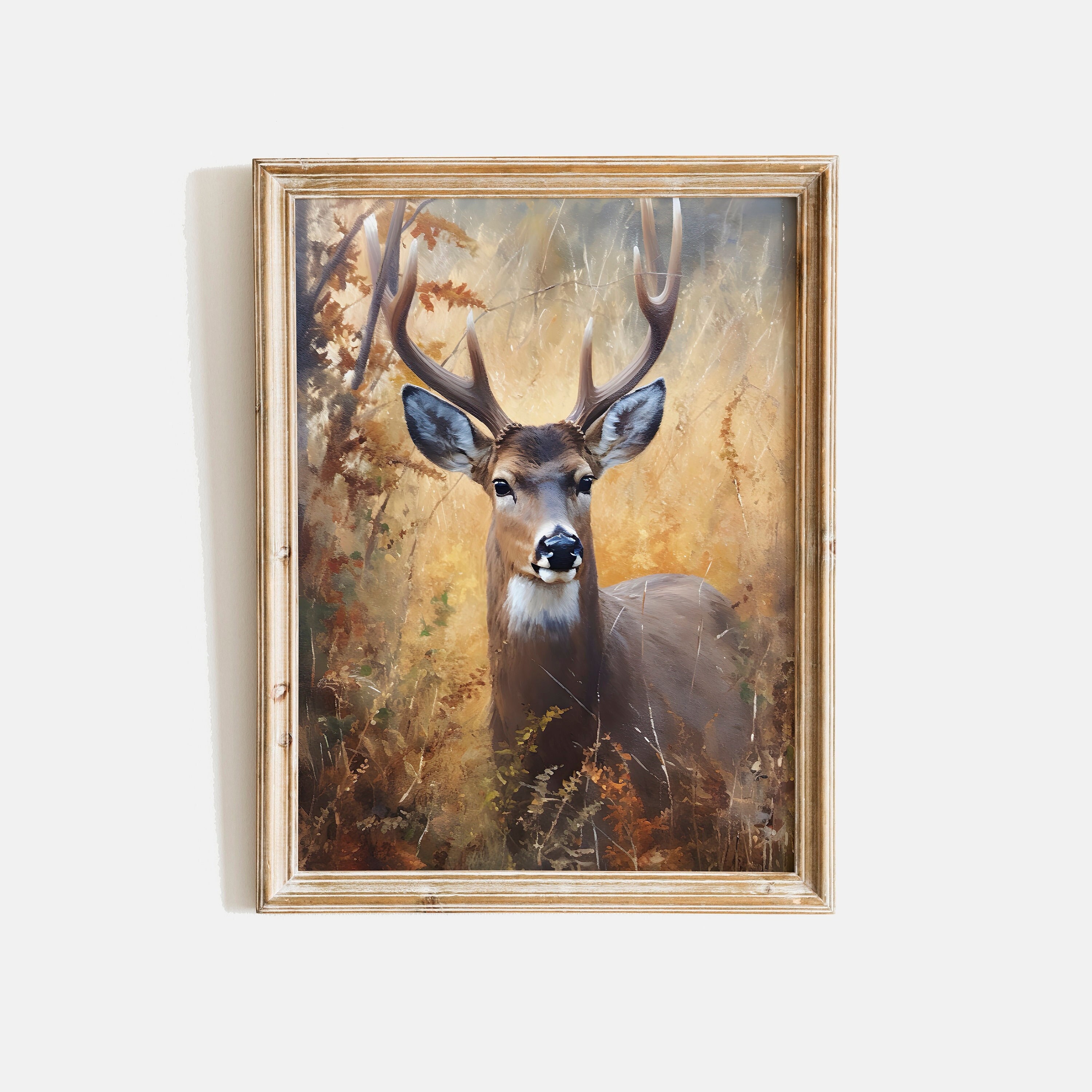 Whitetail Deer Painting, Wildlife Photography, Rustic Deer Painting ...