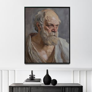 Vintage Socrates Painting, Greek Philosopher Portrait, Old Man Portrait ...